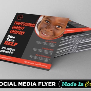 Donation Flyer, DIY Canva Donation Flyer Template, Editable Canva ...