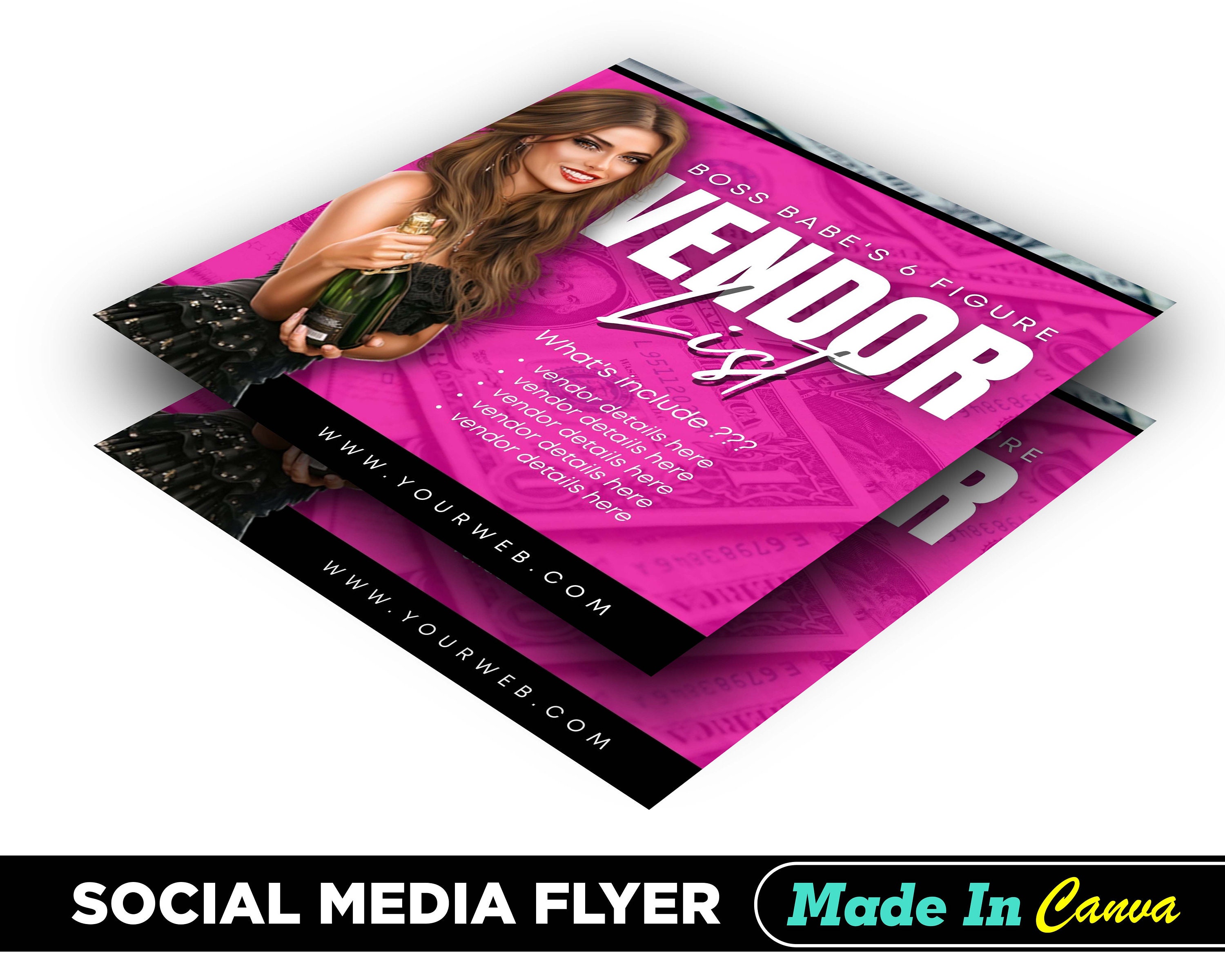 Vendor Flyer, DIY Canva Vendor Flyer Template 2022, Editable Social ...