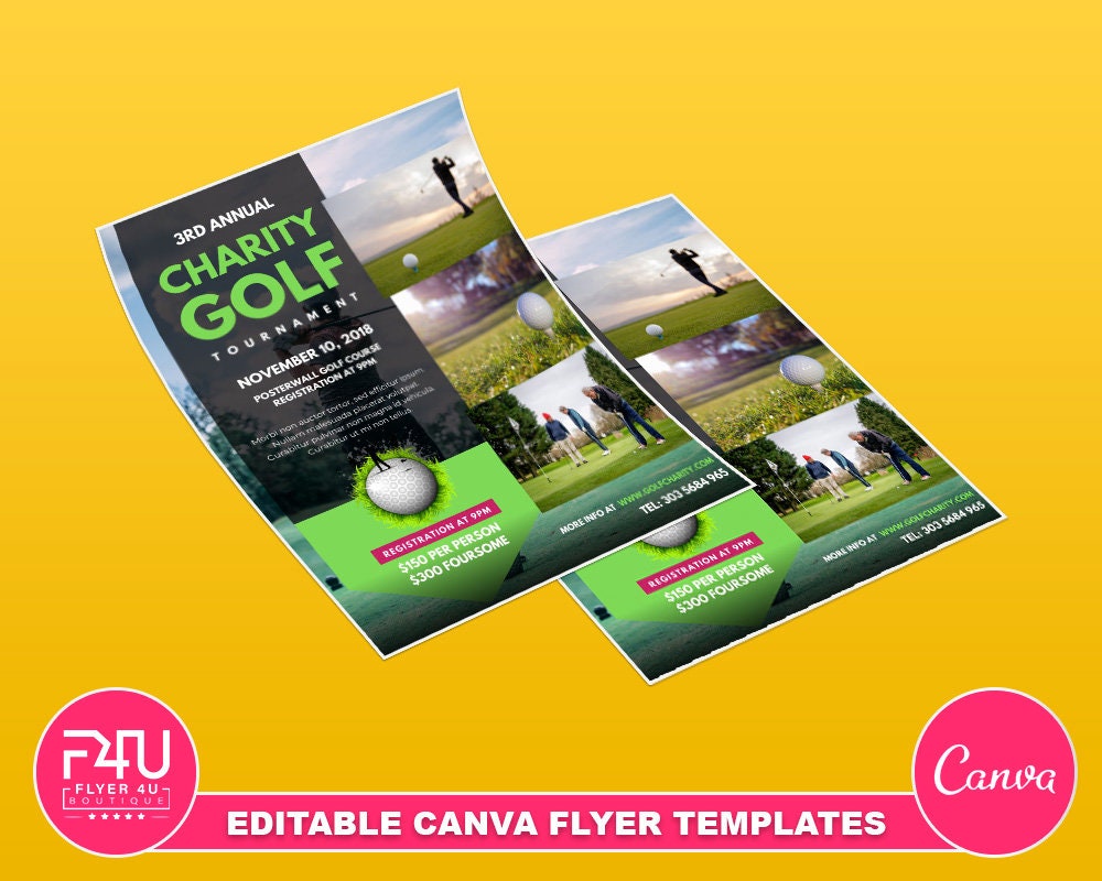 Golf Tournament Flyer, DIY Canva Golf Tournament Templates, Editable ...