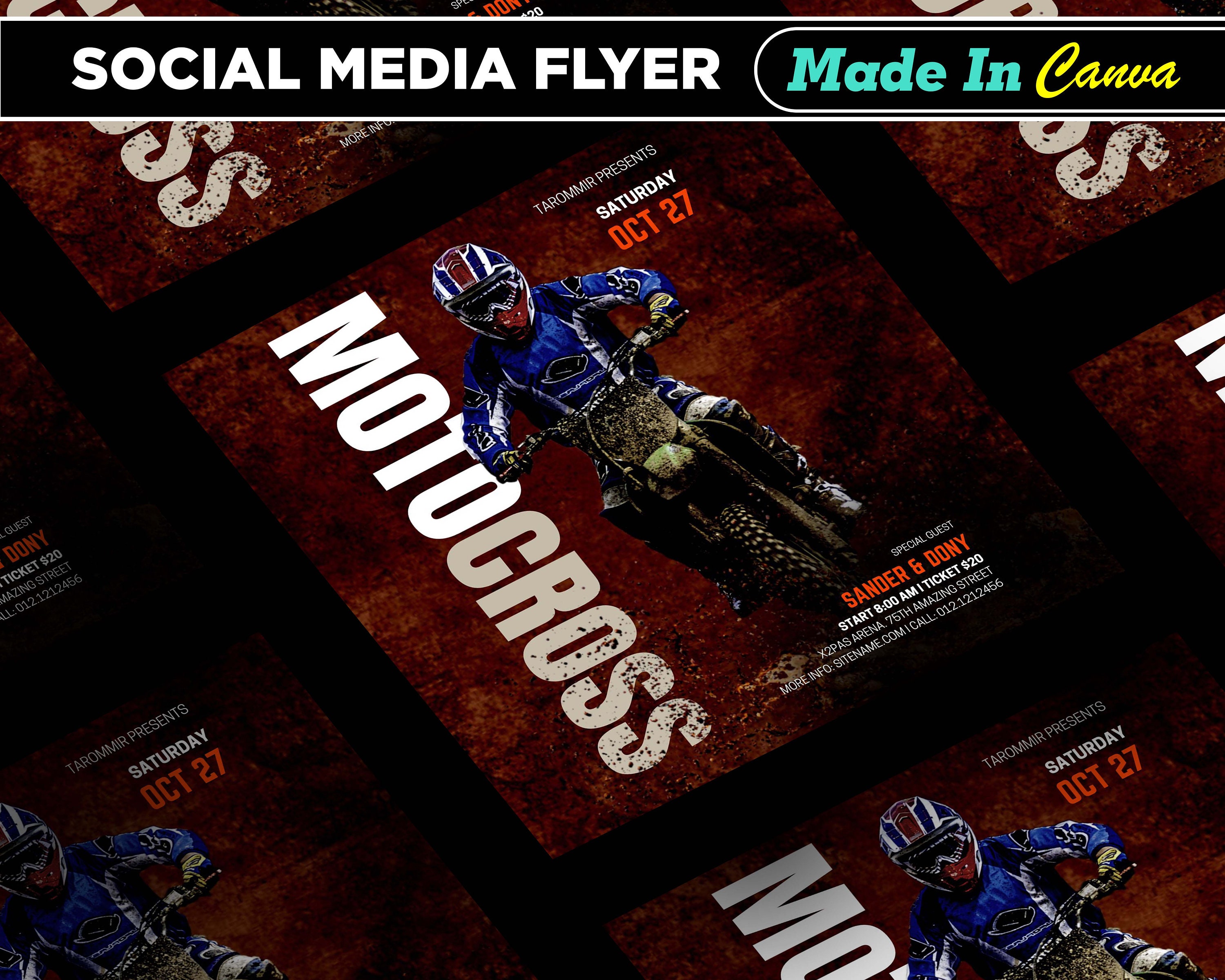 Moto Rally Flyer, DIY Canva Moto Rally Flyer Template, Editable Canva ...