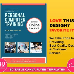 Personal Computer Training Flyer, DIY Canva Personal Computer Training ...