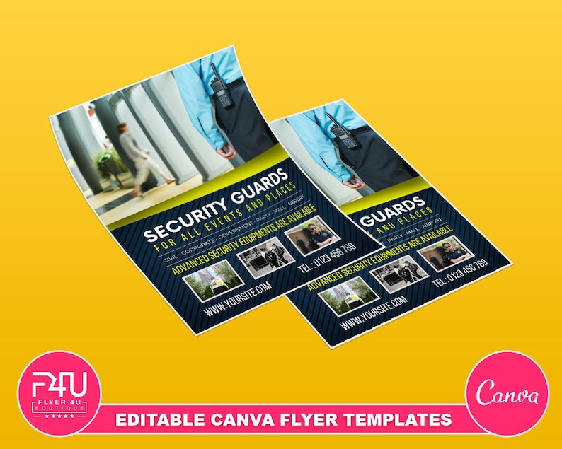 Security Service Flyer, DIY Canva Security Service Flyer Template 2022 ...
