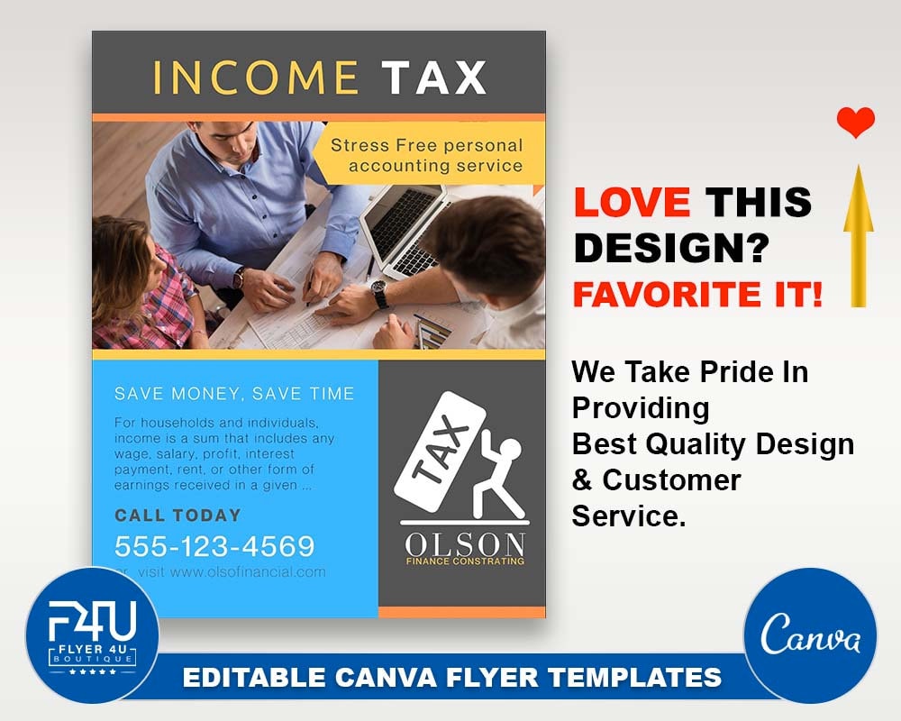 Tax Flyer DIY Canva Tax Flyer Template 2022 Editable Canva - Etsy