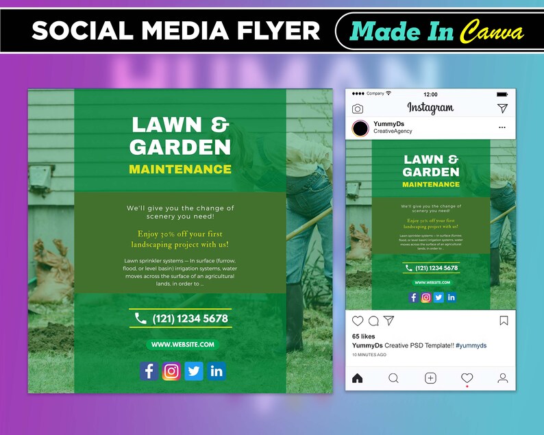 Irrigation Services Flyer, DIY Canva Irrigation Services Template 2022 ...