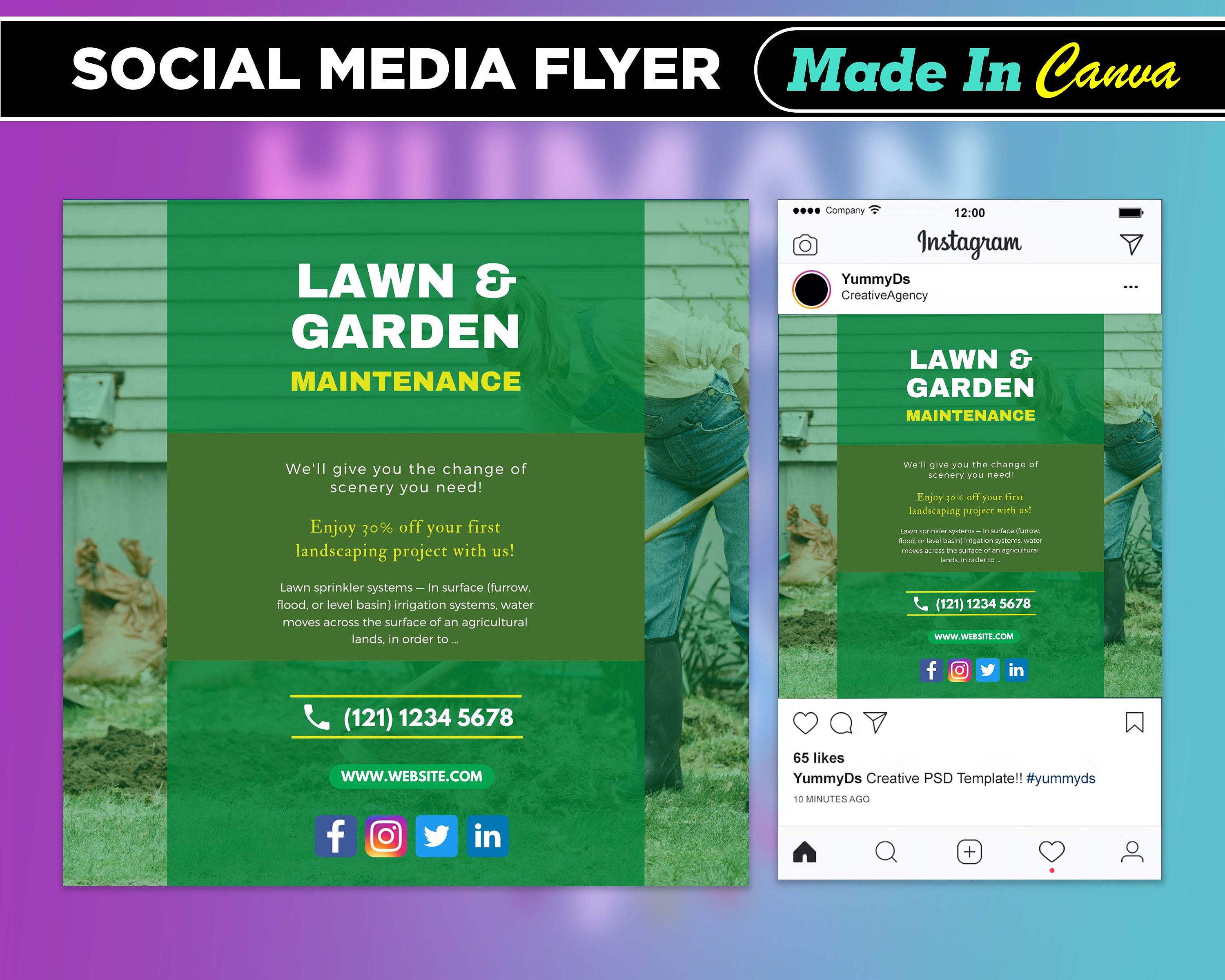 Irrigation Services Flyer, DIY Canva Irrigation Services Template 2022 ...