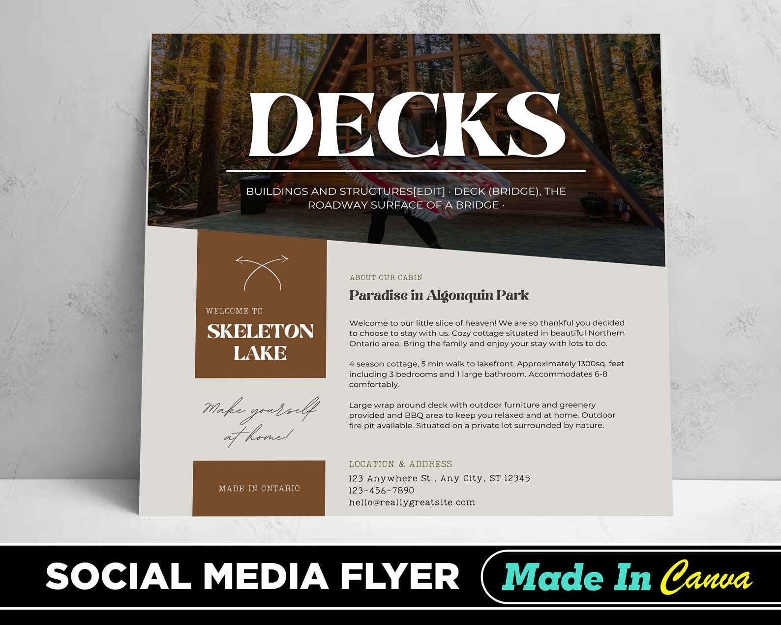 Decks Flyer, DIY Canva Decks Flyer Template, Editable Social Media ...