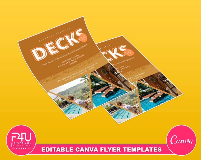 Decks Flyer DIY Canva Decks Flyer Template 2022 Editable - Etsy