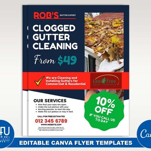 Gutter Cleaning Flyer, DIY Canva Gutter Cleaning Flyer Template 2022 ...