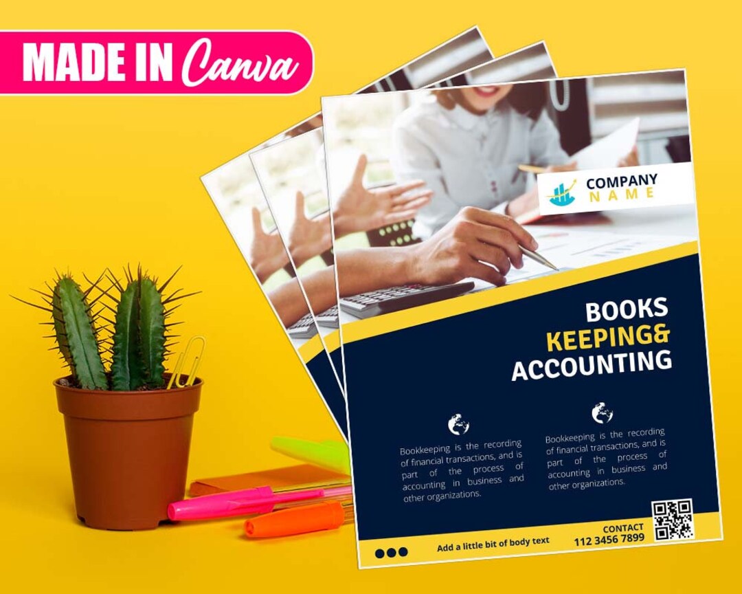 Bookkeeping Flyer, DIY Canva Bookkeeping Flyer Template 2022, Editable ...
