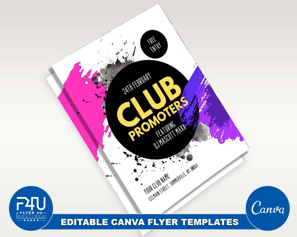 Club Promoters Flyer DIY Canva Club Promoters Flyer Template - Etsy