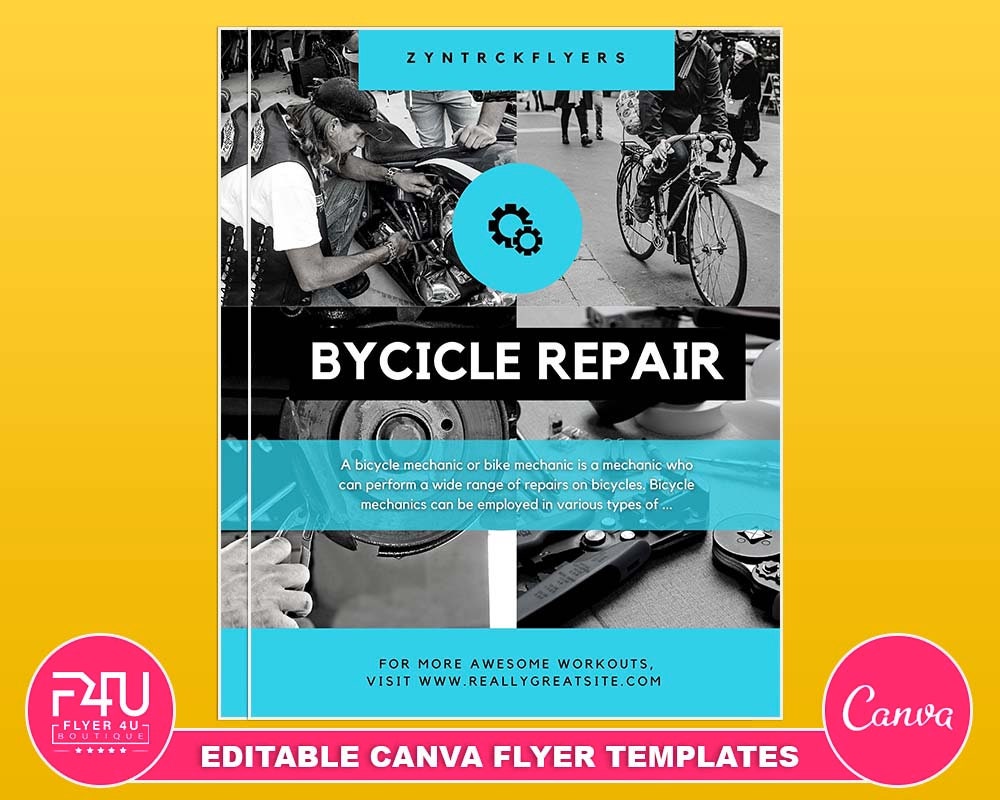 Bicycle Repair Flyer DIY Canva Bicycle Repair Flyer Template - Etsy