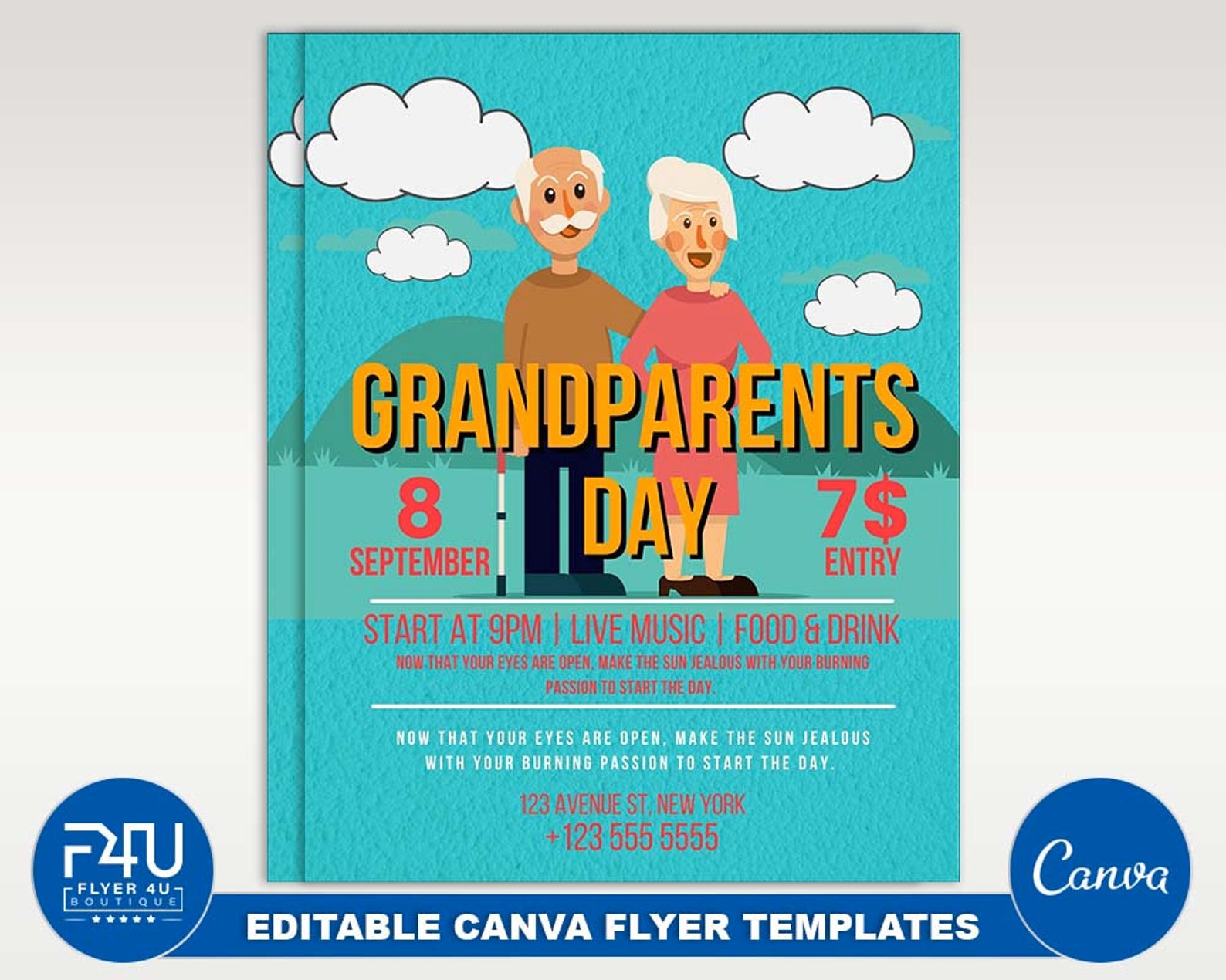 Grandparents Day Flyer DIY Canva Grandparents Day Flyer - Etsy