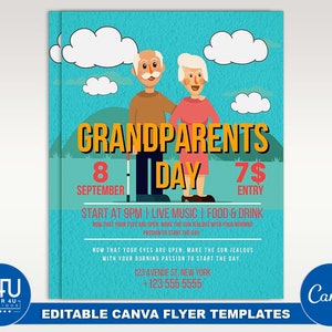 Grandparents Day Flyer, DIY Canva Grandparents Day Flyer Template 2022 ...