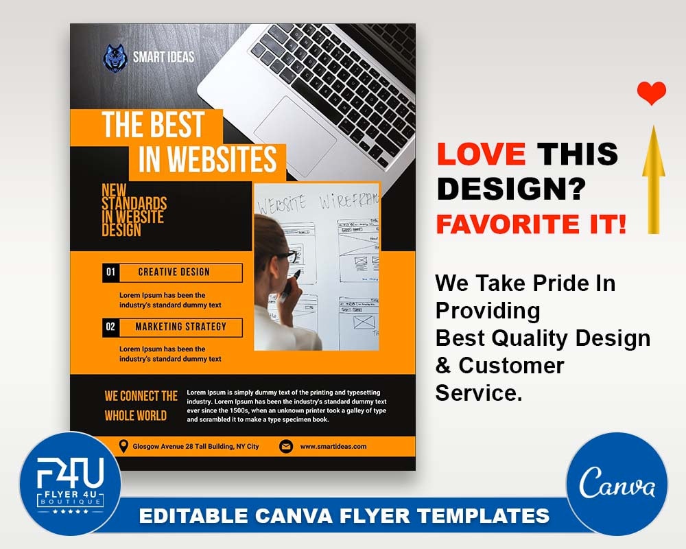 Website Developer Flyer DIY Canva Website Developer Flyer | Etsy