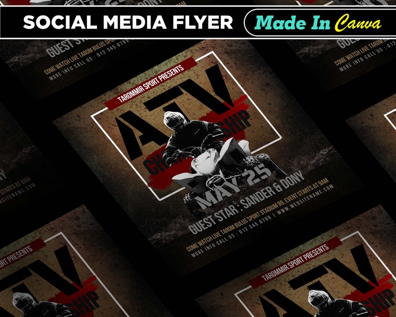 Atv Tournament Flyer, DIY Canva Atv Tournament Flyer Template 2022 ...
