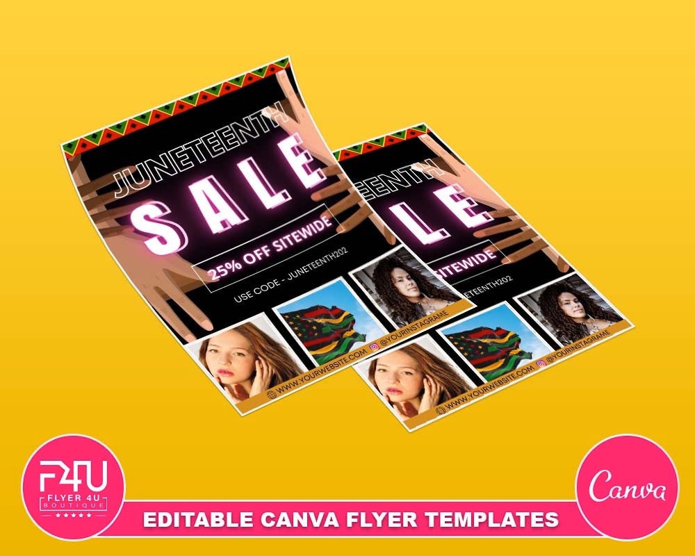 Juneteenth Sale Flyer, DIY Canva Juneteenth Sale Flyer Template ...