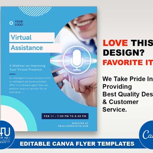 Virtual Assistant Flyer DIY Canva Virtual Assistant Flyer - Etsy