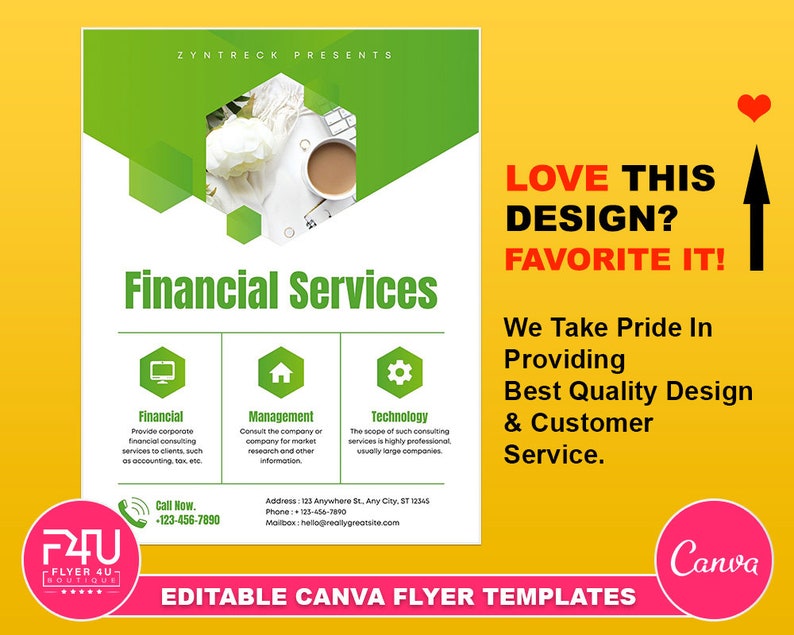 Financial Services Flyer, DIY Canva Financial Services Flyer Template ...