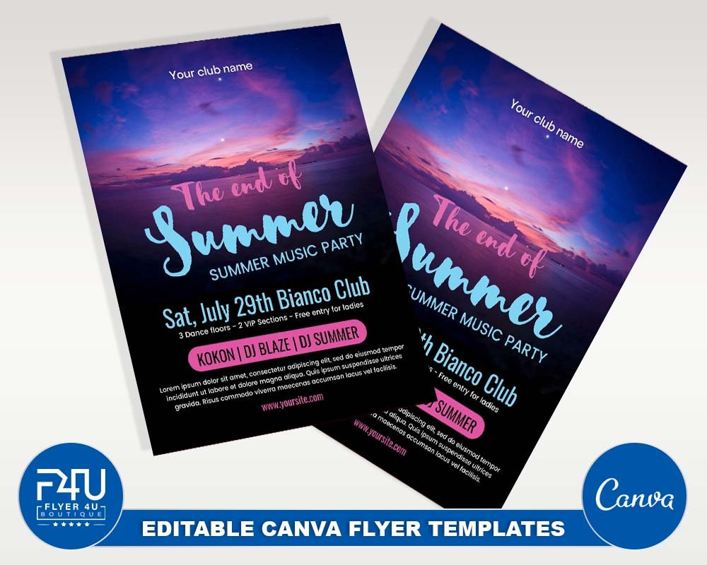 Summer Flyer DIY Canva Summer Flyer Template 2022 Editable - Etsy