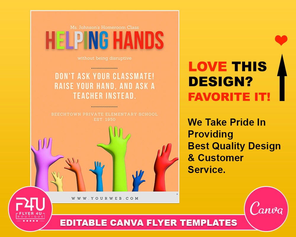 Helping Hands Flyer DIY Canva Helping Hands Templates - Etsy