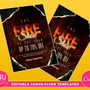 Fire Show Flyer, DIY Canva Fire Show Flyer Template, Editable Canva US ...