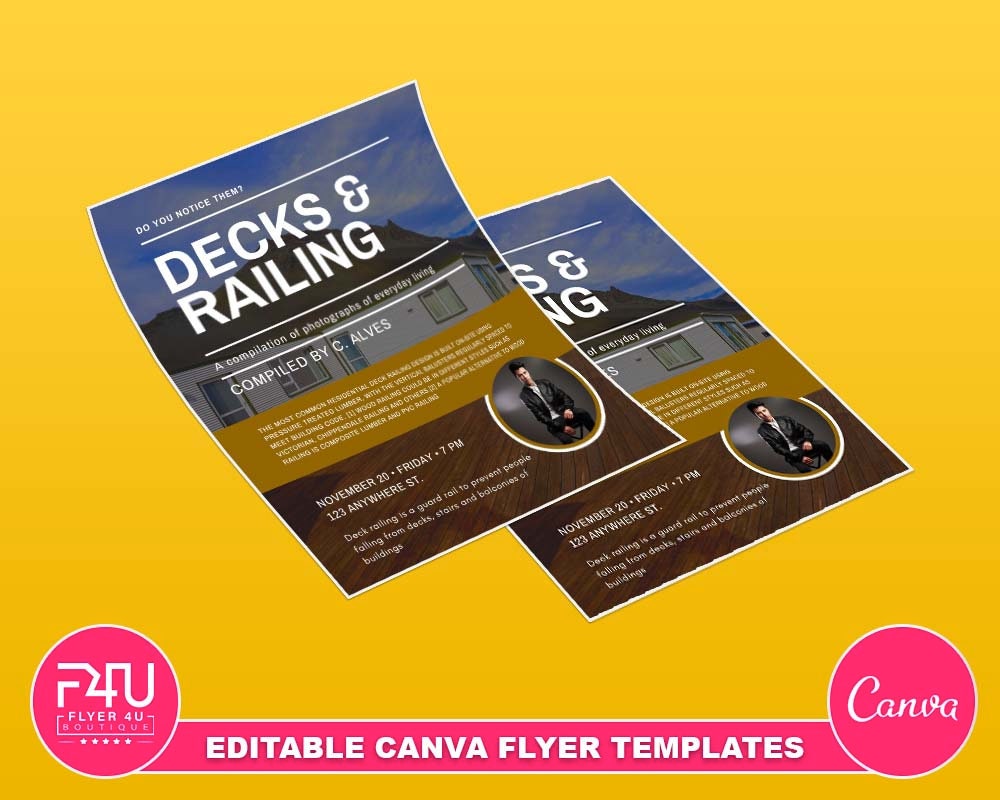 Decks and Railing Flyer DIY Canva Decks & Railing Template - Etsy
