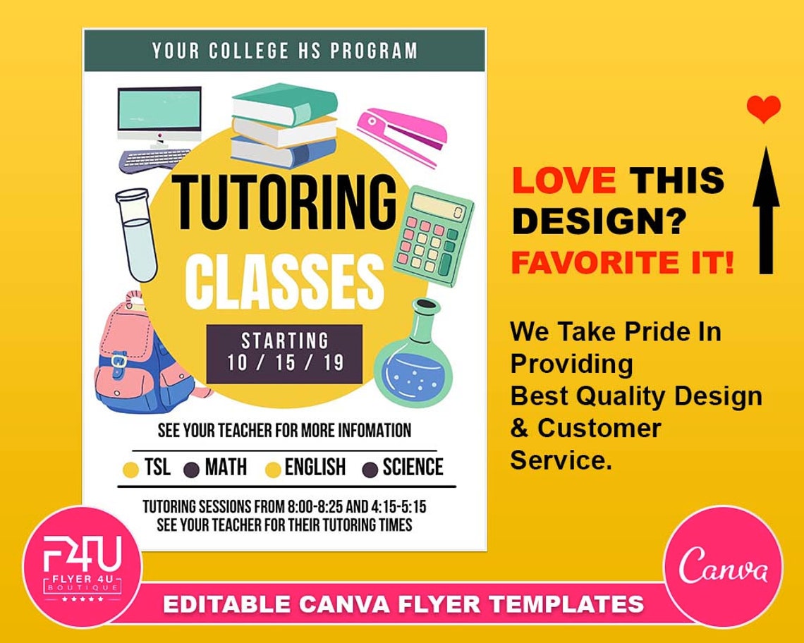 Summer Tutoring Flyers DIY Canva Summer Tutoring Flyers - Etsy