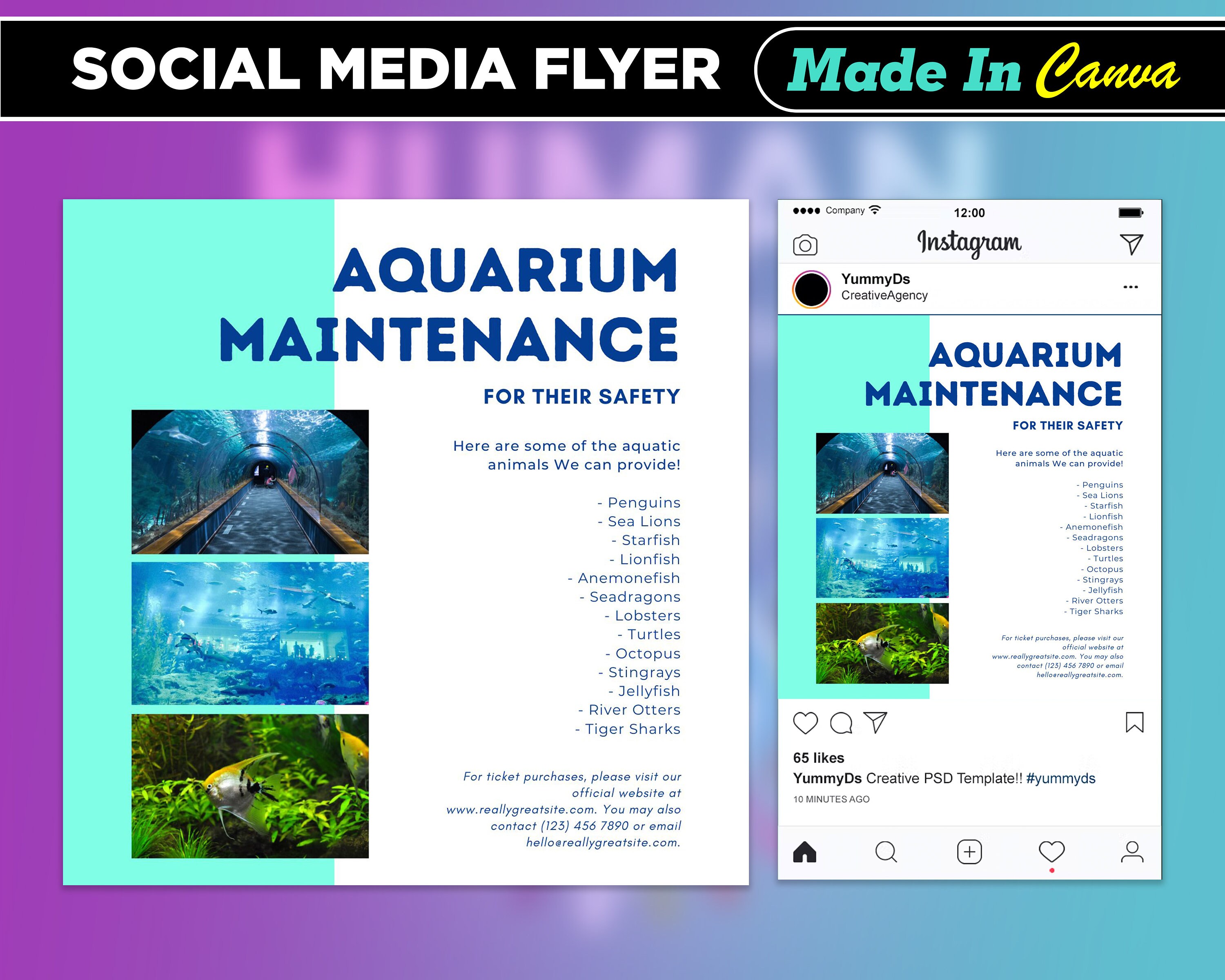 Aquarium Maintenance Flyer, DIY Canva Aquarium Maintenance Flyer ...
