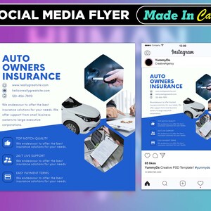 Auto Owners Insurance Flyer, DIY Canva Auto Owners Insurance Flyer ...