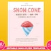 Snow Cone Flyer, DIY Canva Snow Cone Templates, Editable Canva US ...