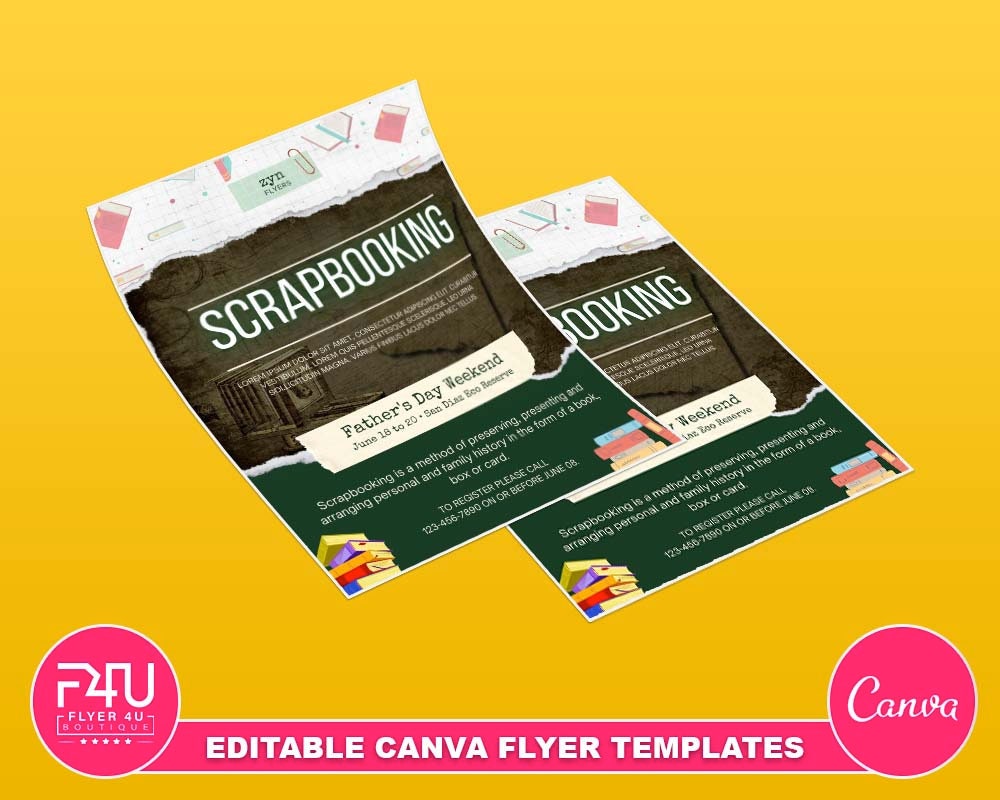 Scrapbooking Flyer, DIY Canva Scrapbooking Flyer Template 2022 ...