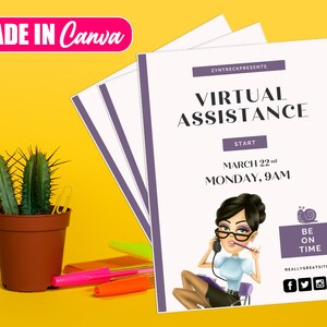 Virtual Assistant Flyer, DIY Canva Virtual Assistant Flyer Template ...