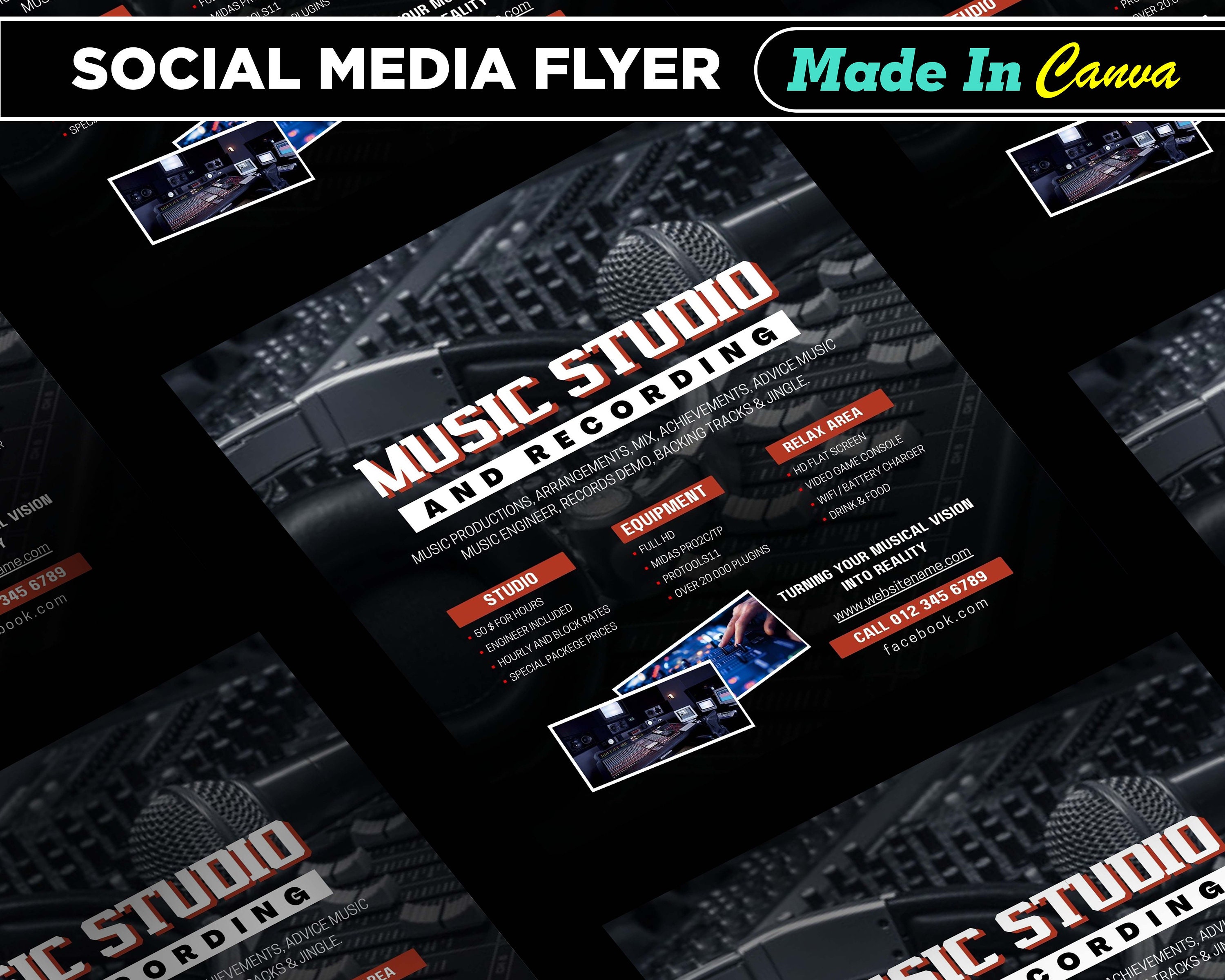 Studio Flyer, DIY Canva Studio Flyer Template 2022, Editable Social ...