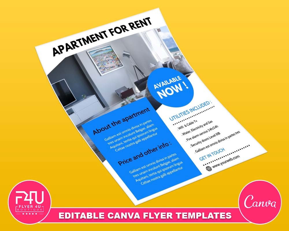 Apartment for Rent Flyer, DIY Canva Apartment for Rent Templates ...