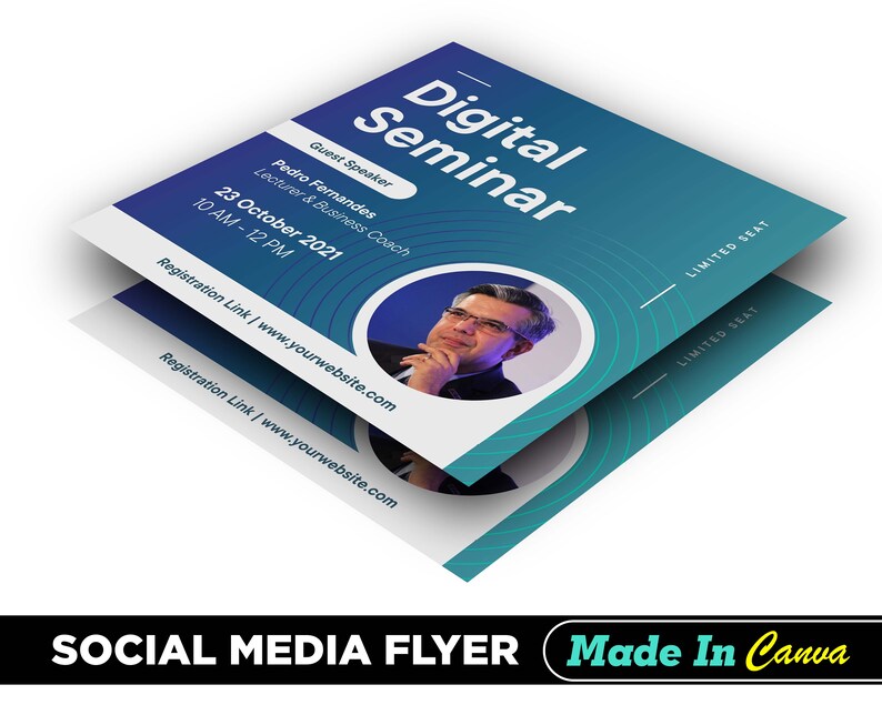 Digital Seminar Flyer, DIY Canva Digital Seminar Service Flyer Template ...