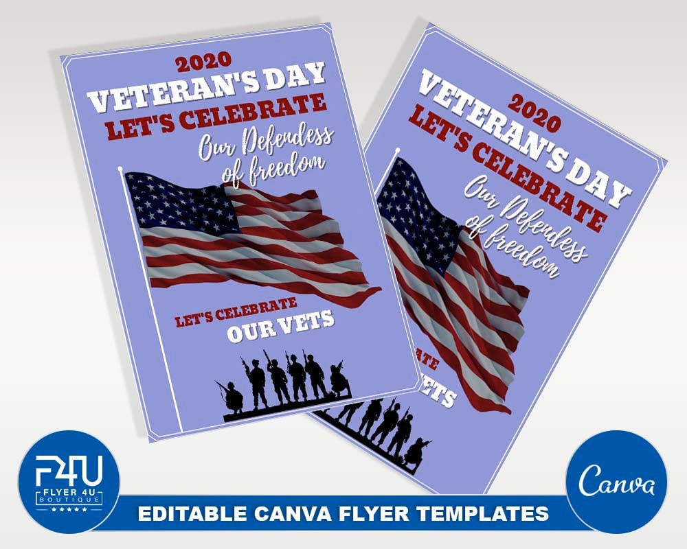 Veterans Day Flyer, DIY Canva Veterans Day Flyer Template 2022 ...