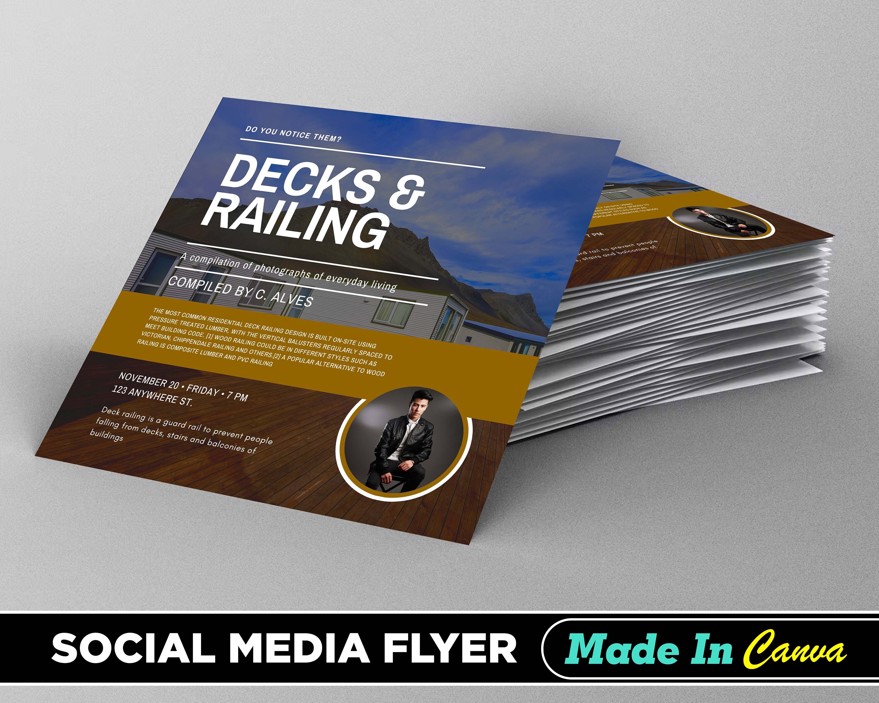 Decks & Railing Flyer, DIY Canva Decks and Railing Flyer Template ...