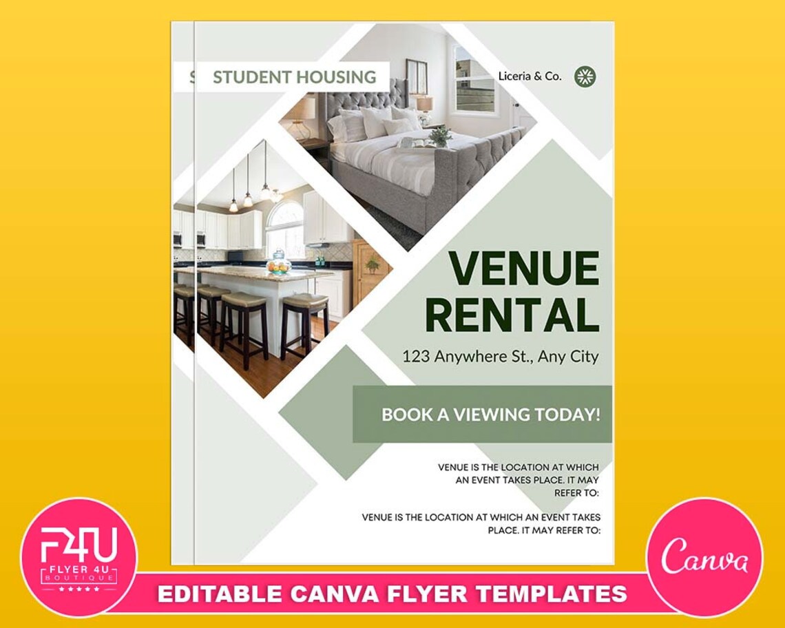 Venue Rental Flyer DIY Canva Venue Rental Templates Editable - Etsy