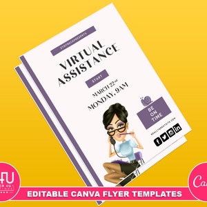 Virtual Assistant Flyer, DIY Canva Virtual Assistant Flyer Template ...