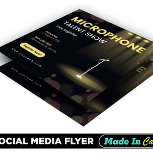 Microphone Talent Show Flyer, DIY Canva Microphone Talent Flyer ...