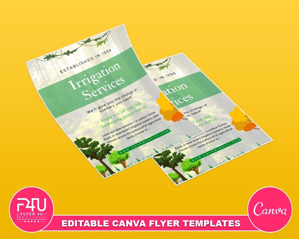 Irrigation Services Flyer DIY Canva Irrigation Servicesflyer - Etsy