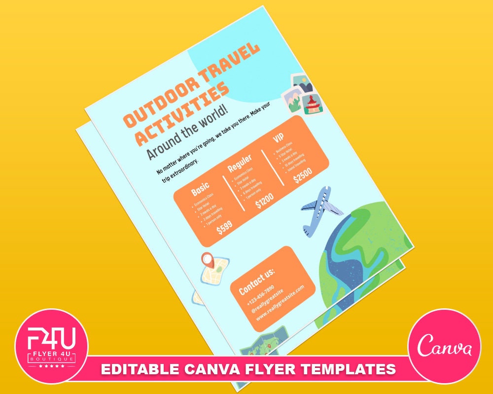 Outdoor Travel Activities Flyer DIY Canva Outdoor Travel - Etsy