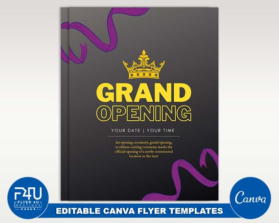 Grand Opening Flyer DIY Canva Grand Opening Flyer Template - Etsy