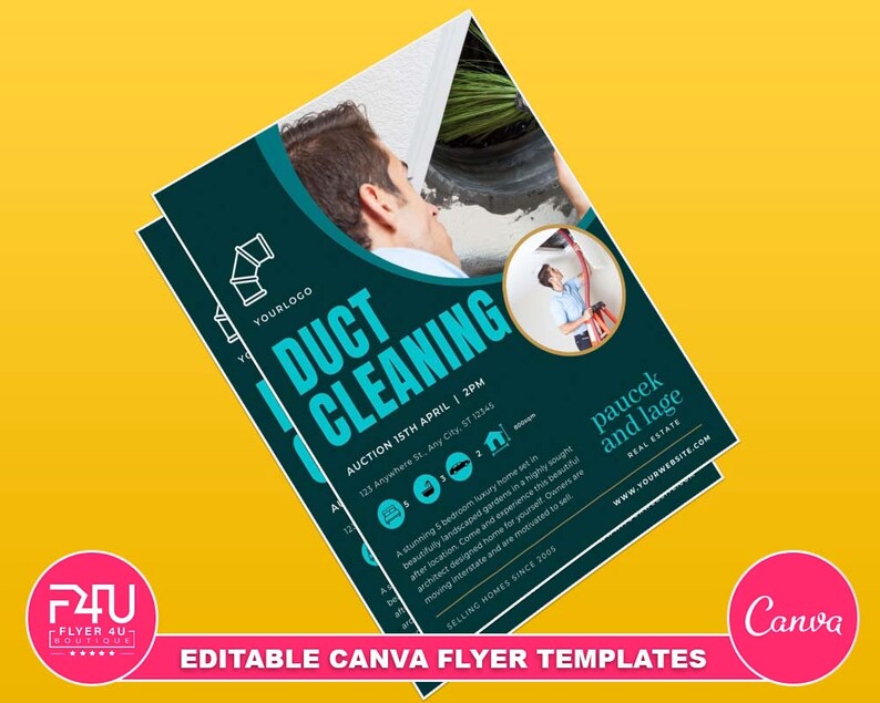 Duct Cleaning Flyer, DIY Canva Duct Cleaning Flyer, Editable Canva US ...