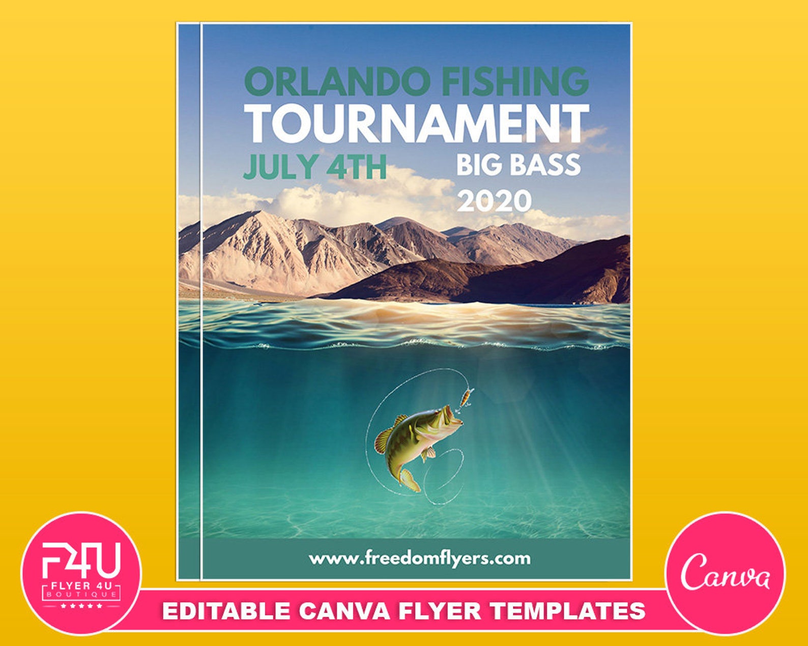 Sport Fishing Charter Boat Flyer DIY Canva Sport Fishing - Etsy