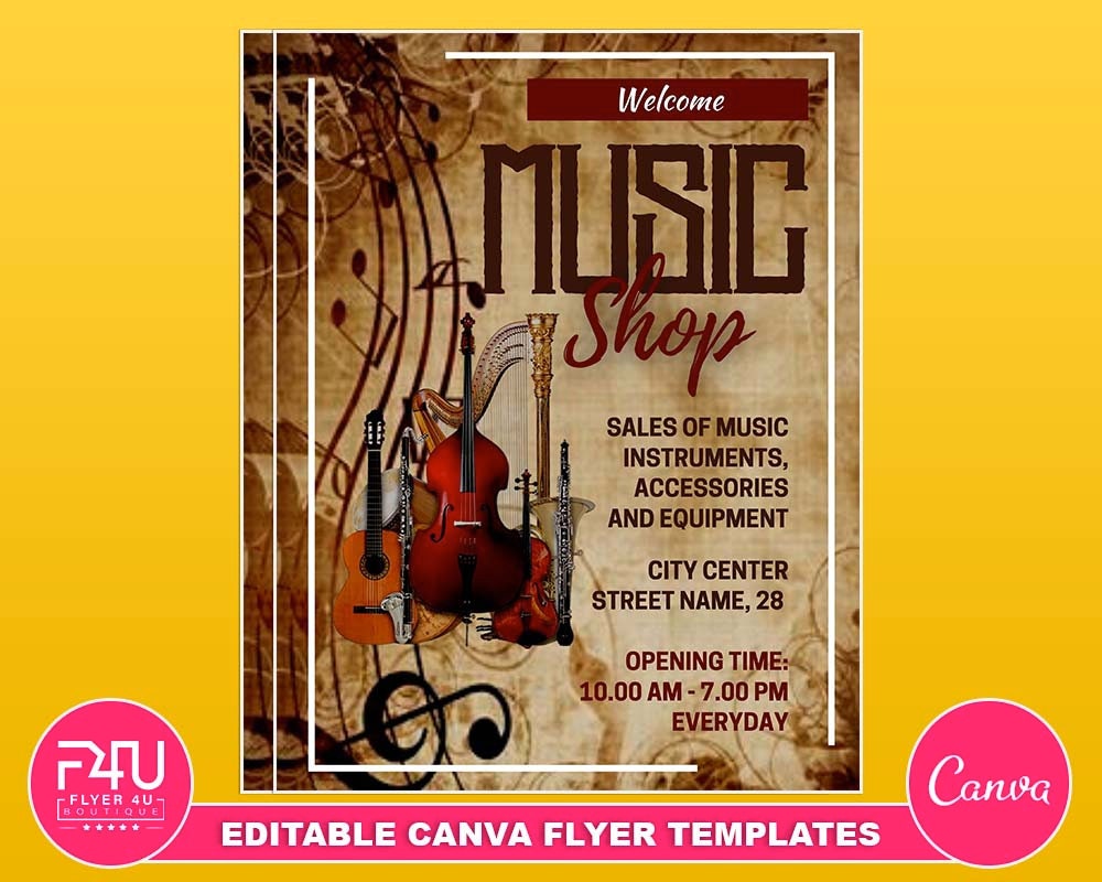 Sell Music Instrument Flyer, DIY Canva Sell Music Instrument Flyer ...