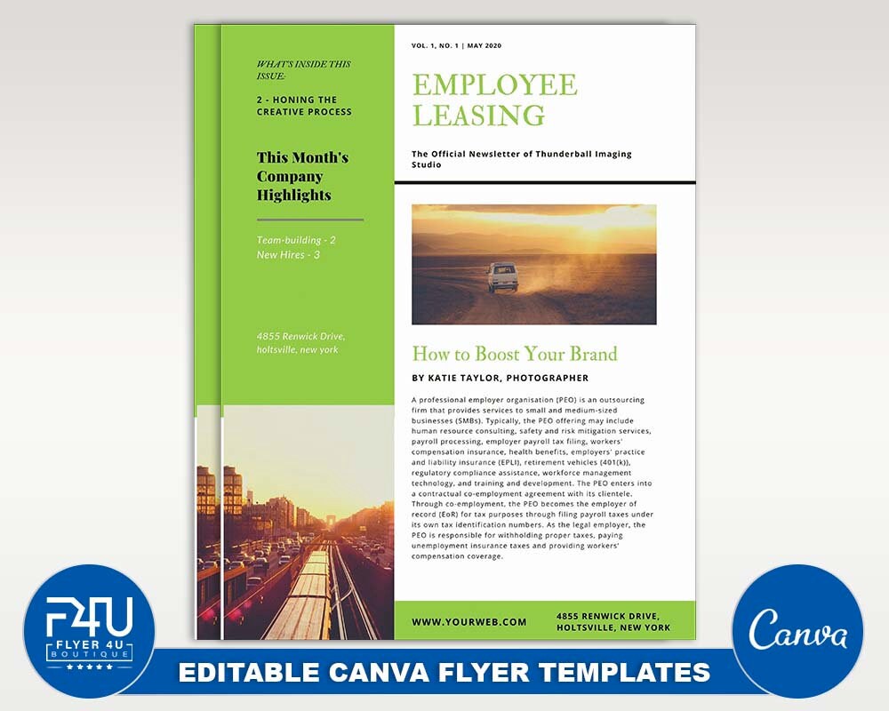 Employee Leasing Flyer, DIY Canva Employee Leasing Flyer Template 2022 ...