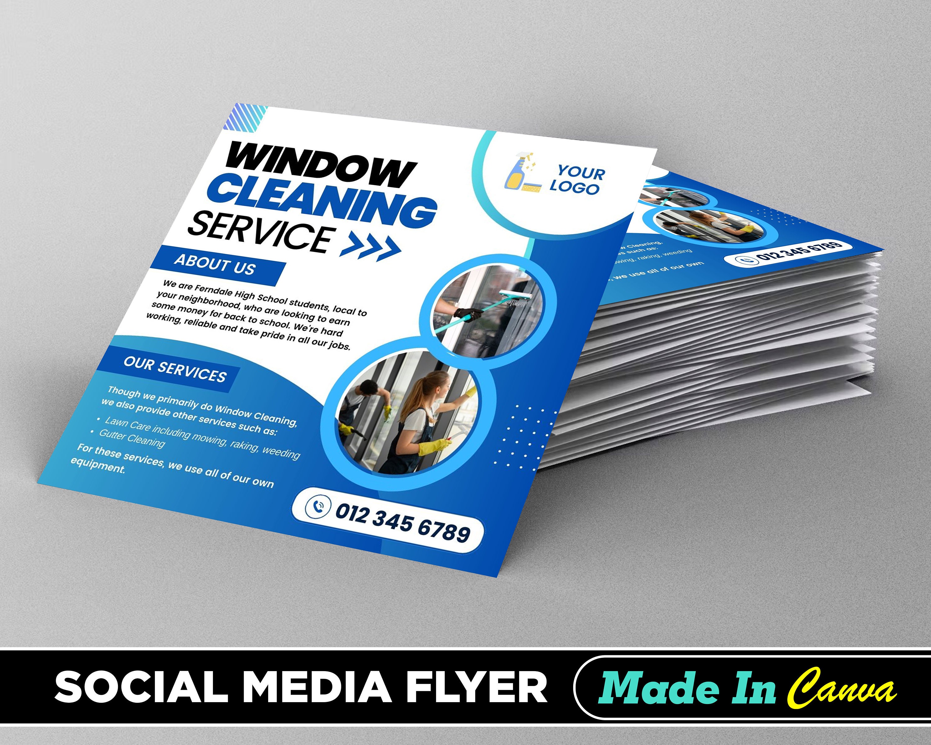 Window Cleaning Flyer, DIY Canva Window Cleaning Flyer Template ...
