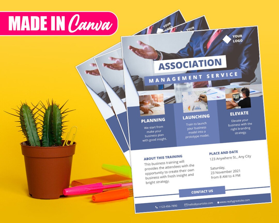 Association Management Service Flyer, DIY Canva Association Management ...