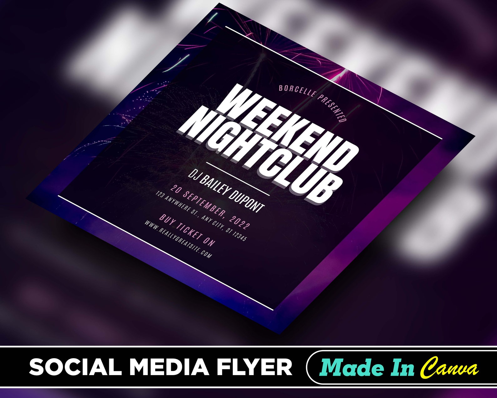 Weekend Nightclub Flyer, DIY Canva Weekend Nightclub Flyer Template ...